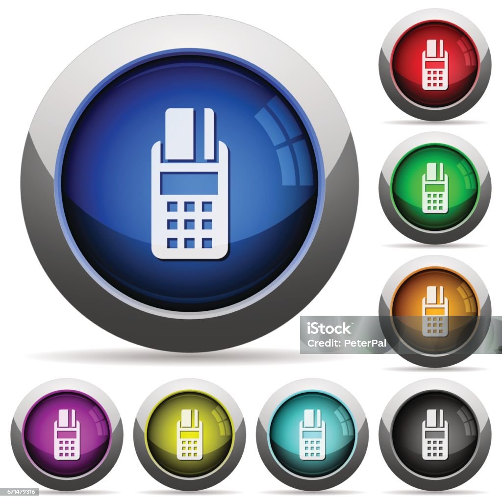 Pos Terminal Button Set Stock Illustration Download Image Now