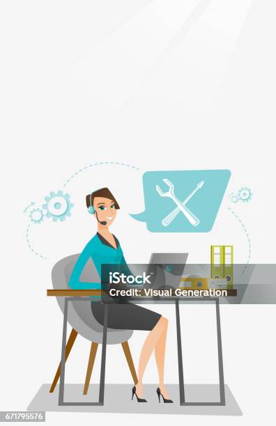 Technical Support Operator Vector Illustration Stock Illustration ... Technical Support Operator Vector Illustration Stock Illustration ...