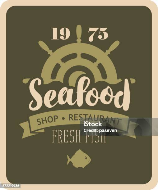 Spanduk Untuk Restoran Makanan Laut Atau Toko Dengan Helm Ilustrasi