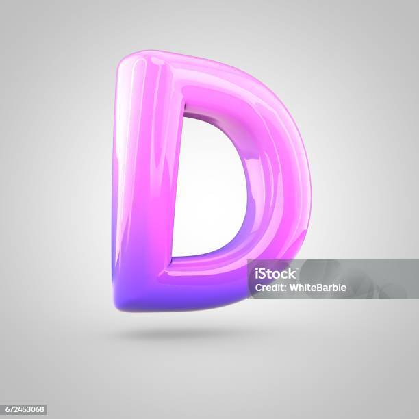 Glossy Pink Dan Violet Gradien Cat Alfabet Huruf D Huruf Besar