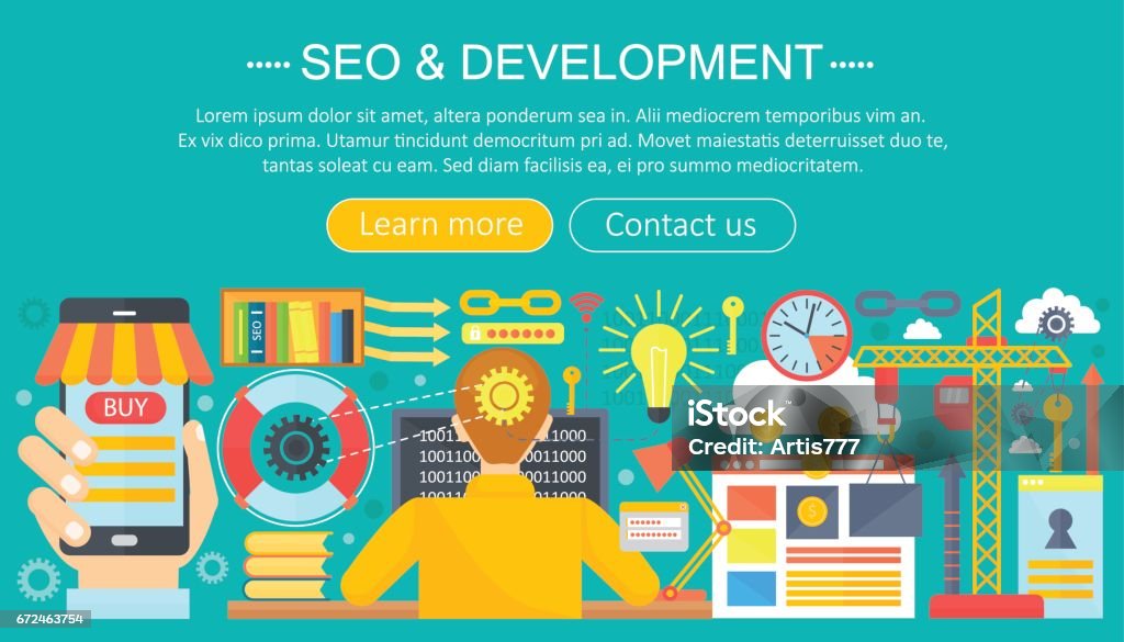 Seo 和發展概念設計資訊圖表範本設計web 標題 Seo 圖示元素向量圖向量圖形及更多信息圖形圖片 信息圖形 分析 創新 Istock