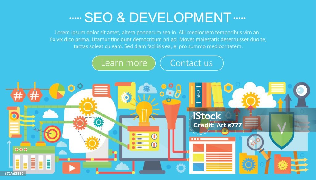 Seo 和發展概念設計資訊圖表範本設計web 標題 Seo 圖示元素向量圖向量圖形及更多互聯網圖片 互聯網 信息圖形 分析 Istock