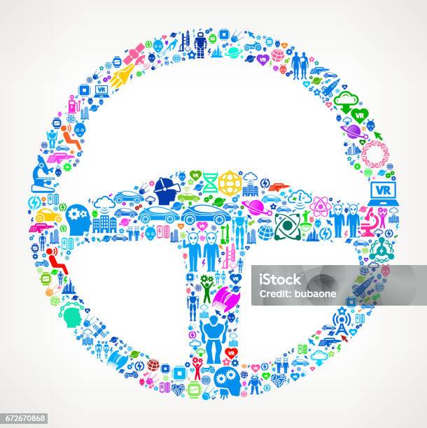 Voiture Volant Technologie Futuriste Et Futurs Vector Icon Background