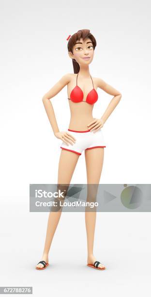 Arrogant Swaggering And Cynical Jenny 3d Cartoon Female Character Model Smirking In Casual