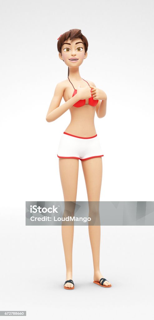 Vetores De Desonestos Arrogante E Fútil Jenny Modelo De Personagem Feminina Do Cartoon 3d