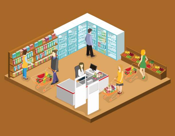50 Supermarket Aisles 3d Stock Illustrations Royalty Free Vector