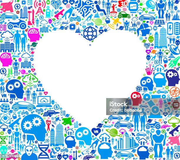 Coeur Technologie Futuriste Et Futurs Vector Icon Background Vecteurs
