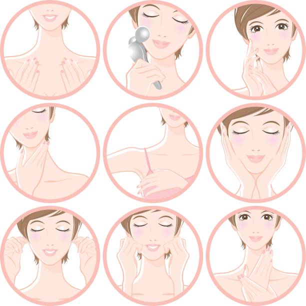 Massage Du Visage Vectoriels Et Illustrations Libres De Droits Istock