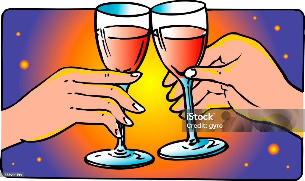 Wine Toast Stock Illustration Download Image Now Alcohol Drink Celebratory Toast Cup