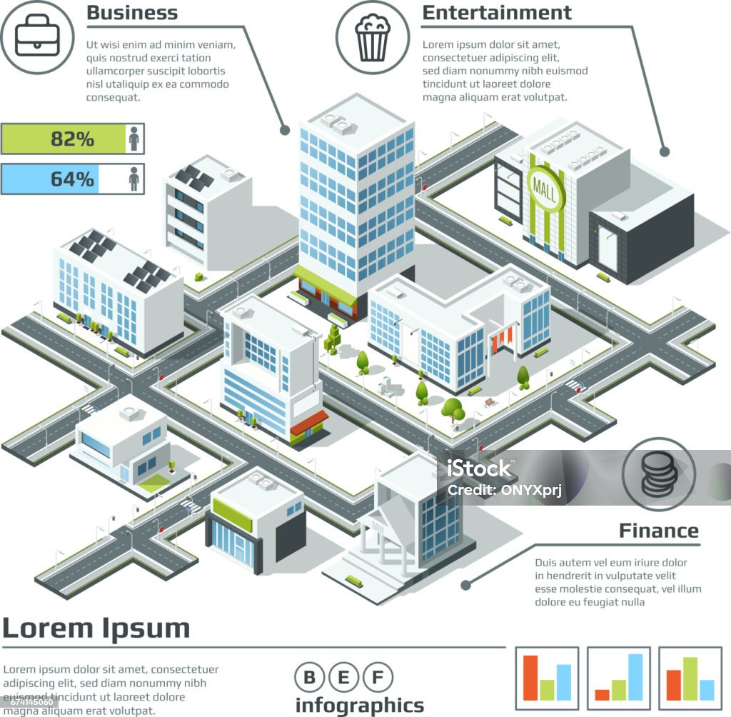 Isometrischen 3d Stadtplan Infografikvektorillustration Dimensionale ... Isometrischen 3d Stadtplan Infografikvektorillustration Dimensionale ...