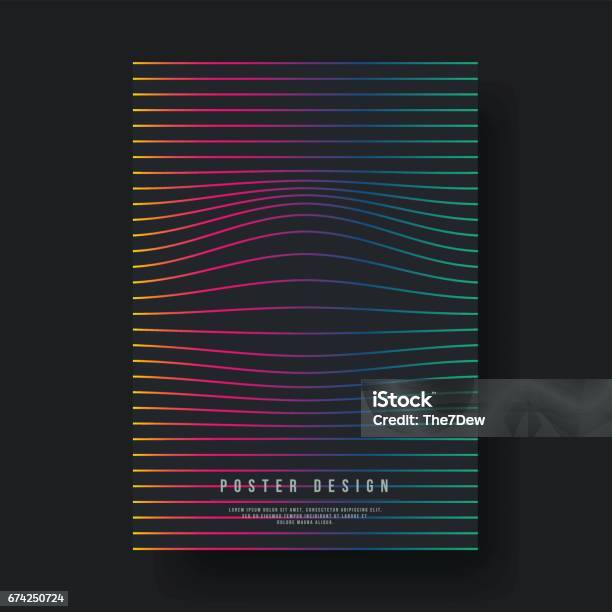 Desain Sampul Garis Geometris Abstrak Template Ilustrasi Vektor