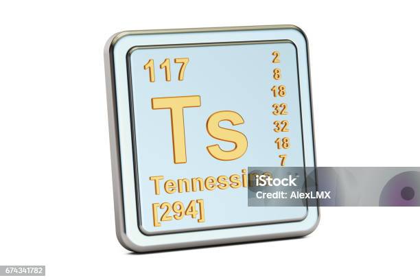 Tennessine Ts 화학 원소 기호 흰색 배경에 고립 된 3 차원 렌더링 0명에 대한 스톡 사진 및 기타 이미지 0명