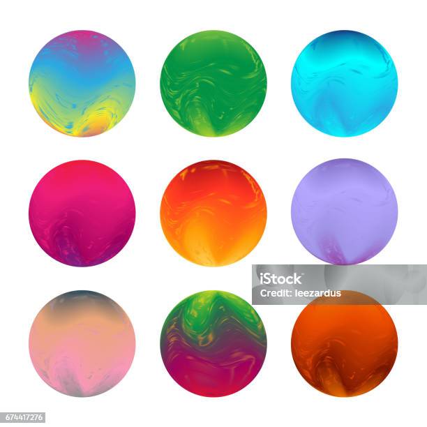 Set Bentuk Vektor Berwarnawarni Bulat Template Spanduk Vektor Abstrak