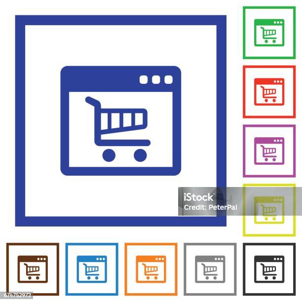 Webshop 응용 프로그램 프레임 플랫 아이콘 가상현실에 대한 스톡 벡터 아트 및 기타 이미지 가상현실 구매 그래픽