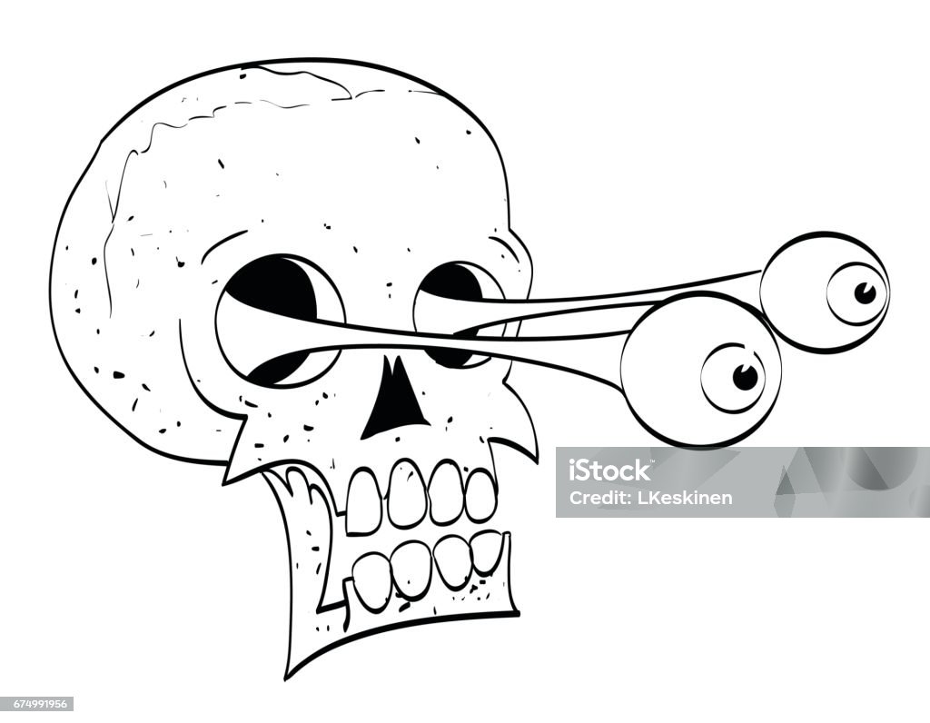 Vetores De Imagem Dos Desenhos Animados Do Antigo Assustador Crânio E