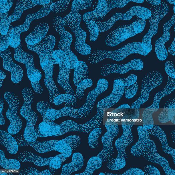 Vector Abstract Stippled Weird Seamless Pattern Stock Illustration