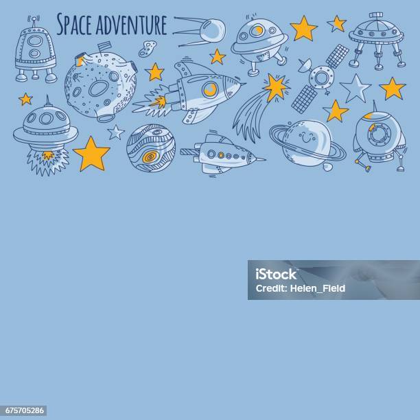 Espace Satellite Lune Étoiles Vaisseau Spatial Station Spatiale Espace