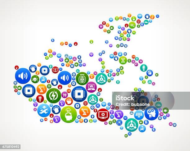 Canada La Technologie Futuriste Et Futurs Vector Bouton Pattern