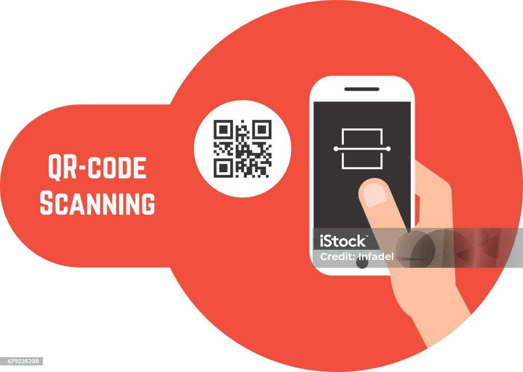 Qr 코드 스캔 빨간색 거품에 Qr코드에 대한 스톡 벡터 아트 및 기타 이미지 Qr코드 바코드 스캐너 코드 Istock