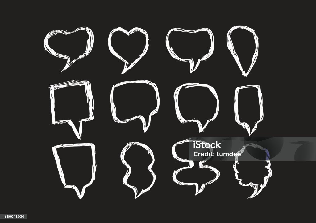 Collection Of Hand Drawn Bubble Speech Stock Illustration Download Image Now Art Balloon