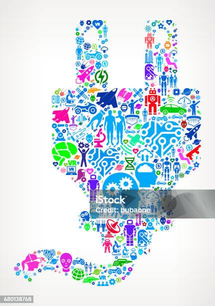 Prise Électrique Technologie Futuriste Et Futurs Vector Icon Background