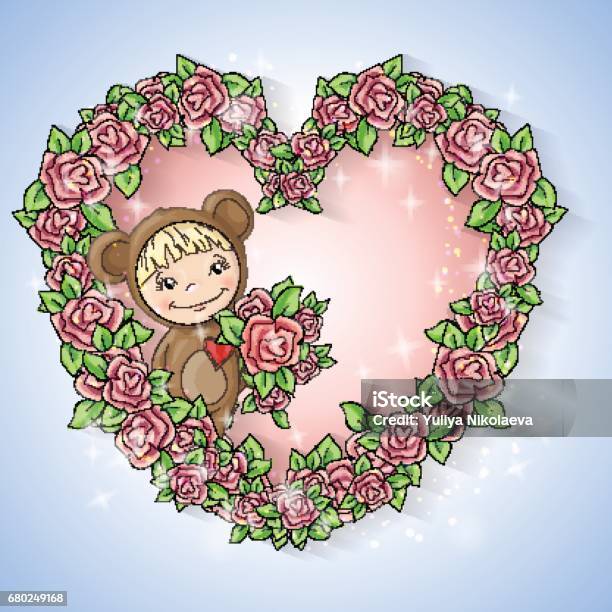Ilustración de Una Chica En El Traje De Un Osito De Peluche Con Una ... Ilustración de Una Chica En El Traje De Un Osito De Peluche Con Una ...