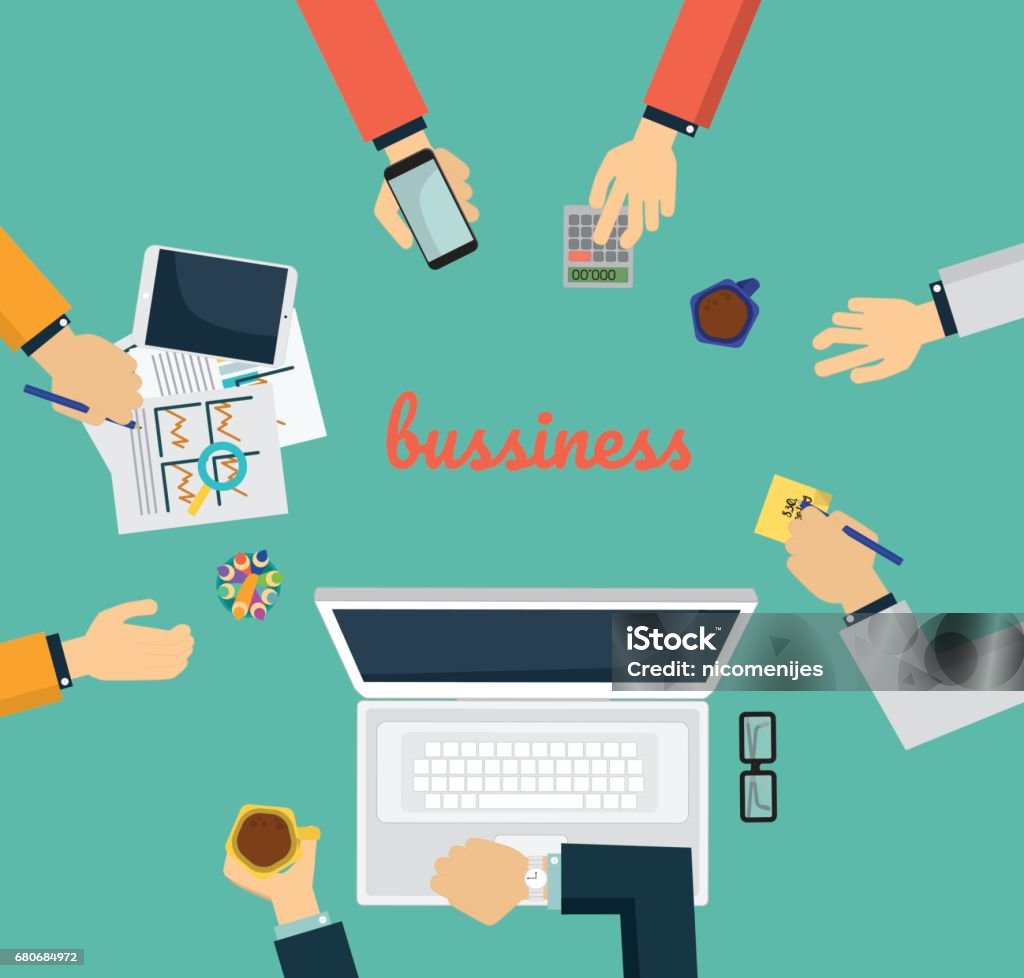Pertemuan Bisnis Dan Kerja Tim Ilustrasi Vektor Ilustrasi Stok Unduh