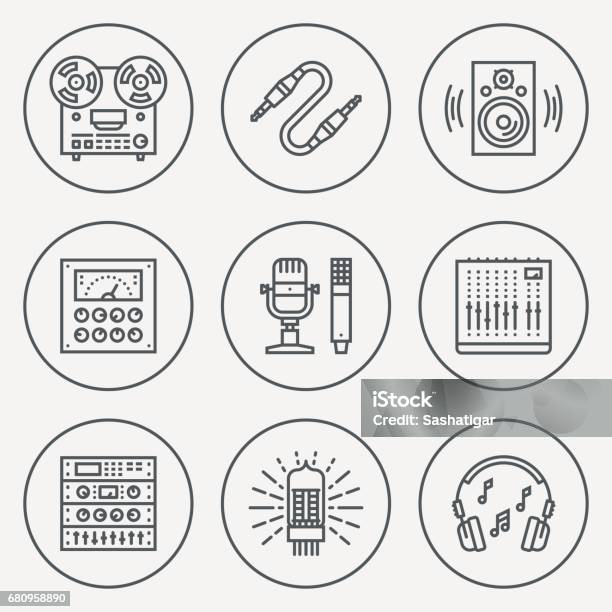 Analog Recording Vintage Music Studio Kumpulan Ikon Lingkaran Desain ... Analog Recording Vintage Music Studio Kumpulan Ikon Lingkaran Desain ...