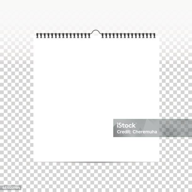 Templat Kalender Persegi Putih Kosong Vector Mengejek Dengan Spiral ... Templat Kalender Persegi Putih Kosong Vector Mengejek Dengan Spiral ...