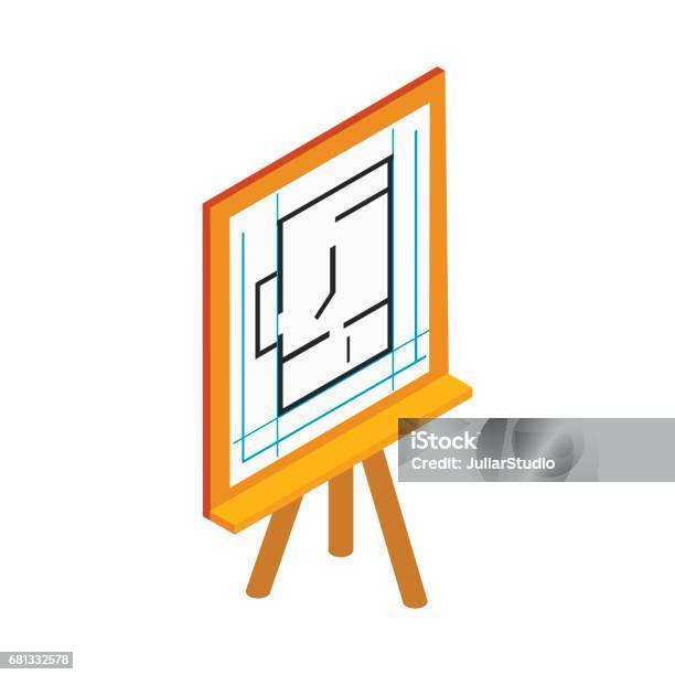 Flipchart Avec Icône Plan De Construction Vecteurs Libres De Droits Et