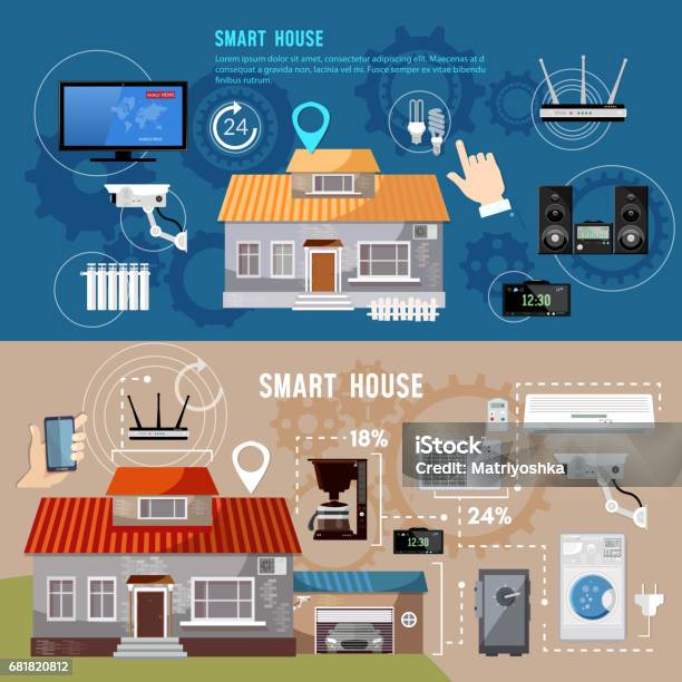 Konsep Desain Rumah Pintar Remote Control Rumah Spanduk Infografis ... Konsep Desain Rumah Pintar Remote Control Rumah Spanduk Infografis ...