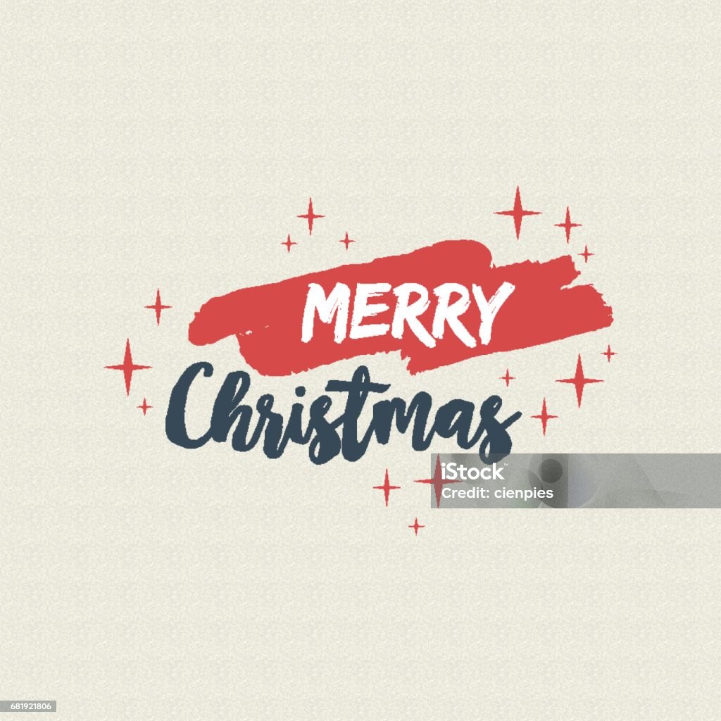 Merry Christmas Text Quote Lettering Illustration Stock Illustration