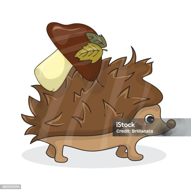 Gambar Kartun Vektor Landak Coklat Lucu Ilustrasi Stok Unduh Gambar