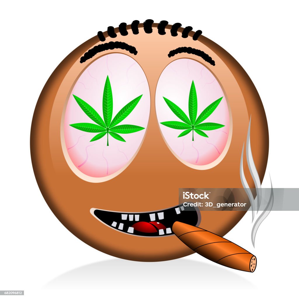 Emoji Rauchen Unkraut Stock Vektor Art Und Mehr Bilder Von