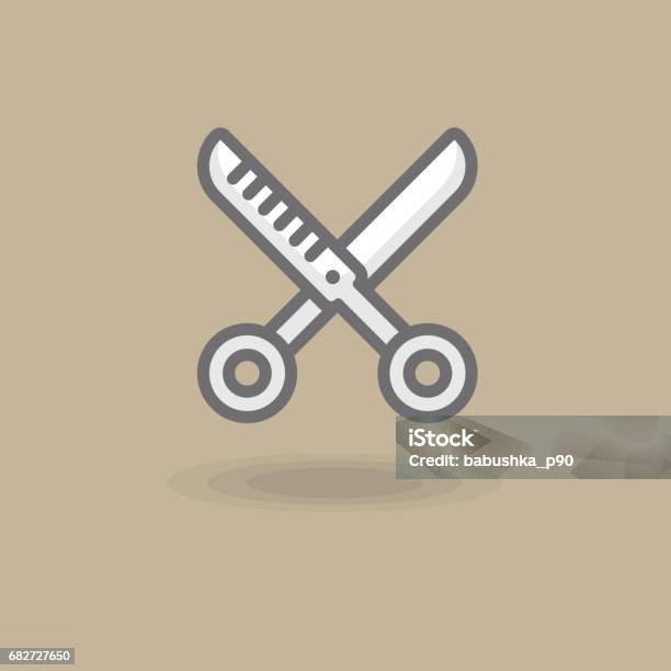 Ikon Vektor Spinneress Gunting Ilustrasi Gunting Penataan Rambut