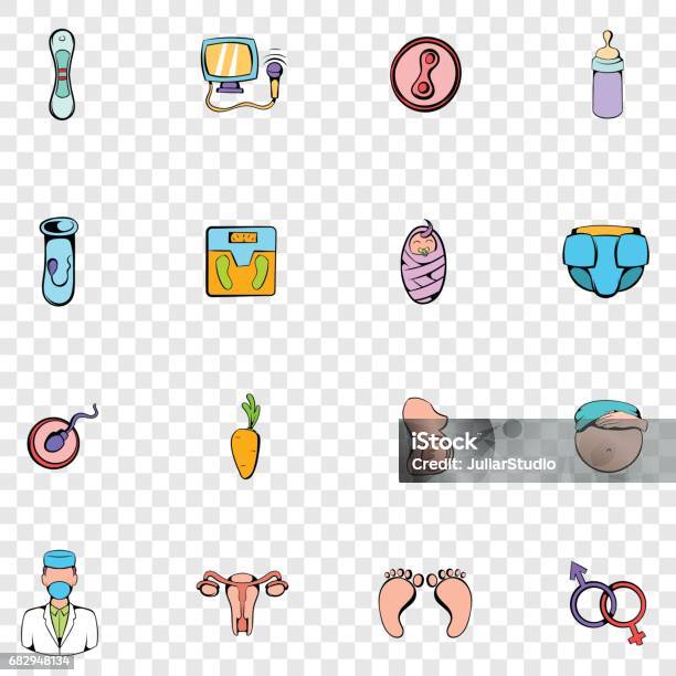 Ilustración De Ginecología Set Iconos Y Más Vectores Libres De Derechos