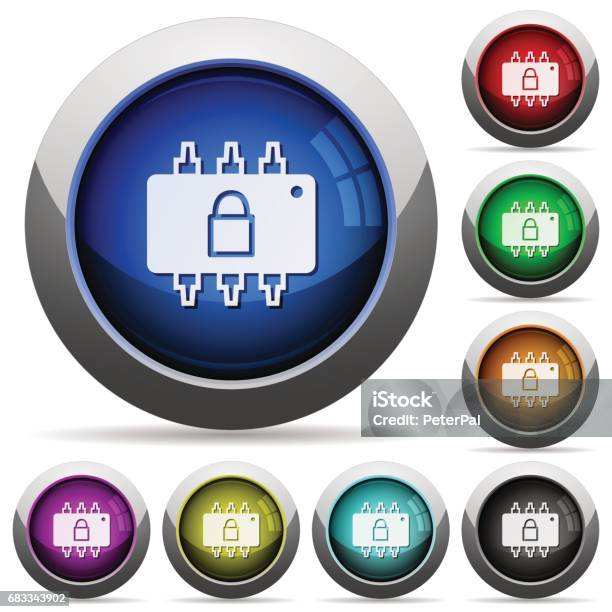 Hardware Locked Glossy Buttons Stock Illustration Download Image Now