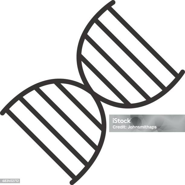 Dna 분자 선형 아이콘입니다 가 선 그림입니다 격리 된 아웃 라인 드로잉 벡터 건강한 생활방식에 대한 스톡 벡터 아트 및 기타