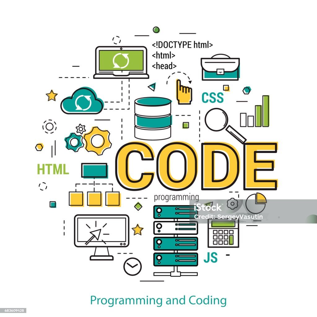 Programming And Coding Linear Concept Stock Illustration Download