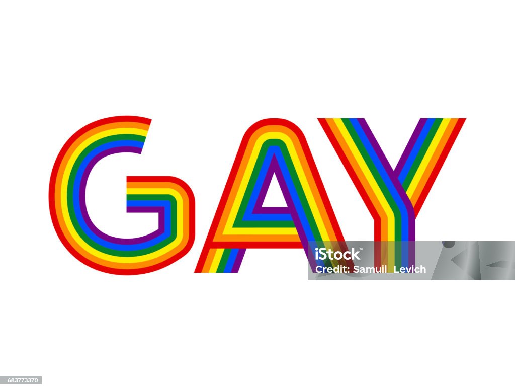 Vetores De Letras De Arcoíris Gay Sinal De Cartas De Tipografia Lgbt E