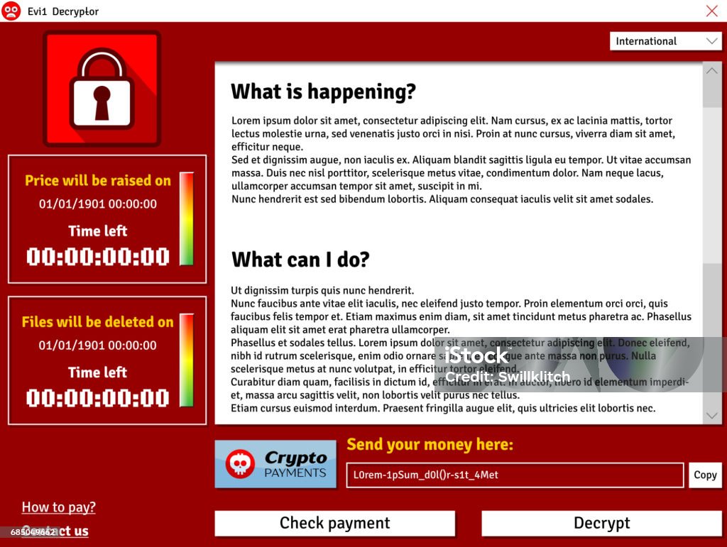 Cryptolocker Virus Interface Window Showing Infected Data Deleting ... Cryptolocker Virus Interface Window Showing Infected Data Deleting ...
