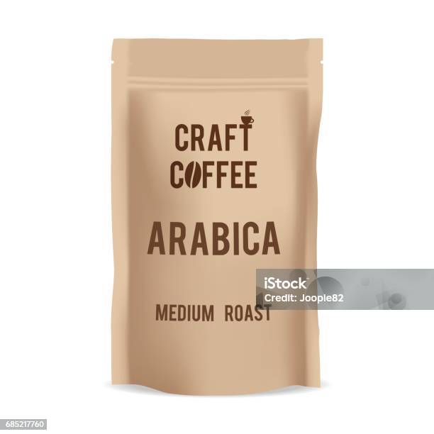 Paket Kantong Makanan Kertas Coklat Kopi Kerajinan Template Mockup