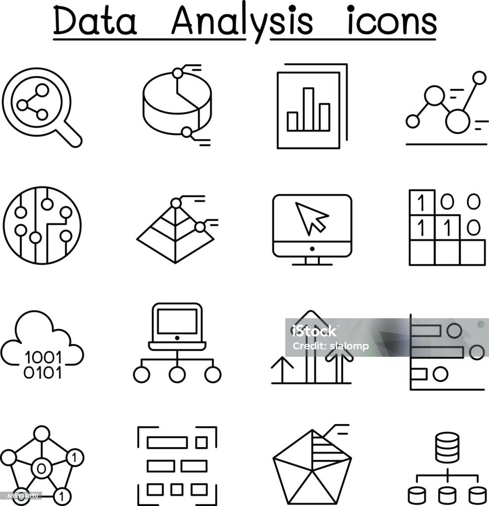Database Ikon Data Grafik Diatur Dalam Gaya Garis Tipis Ilustrasi Stok ... Database Ikon Data Grafik Diatur Dalam Gaya Garis Tipis Ilustrasi Stok ...
