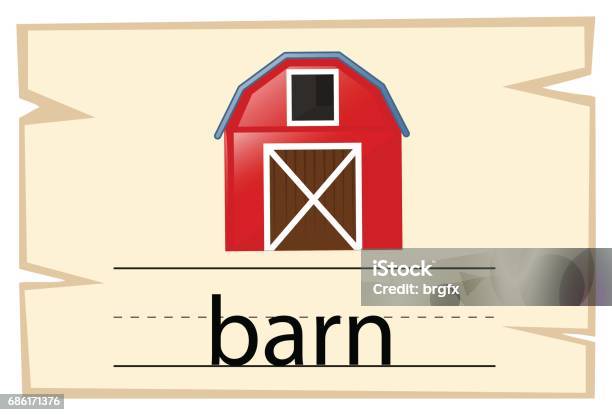 Wordcard 設計為 Word 穀倉的向量圖形及更多串字圖片 串字 剪裁圖 剪貼畫 Istock