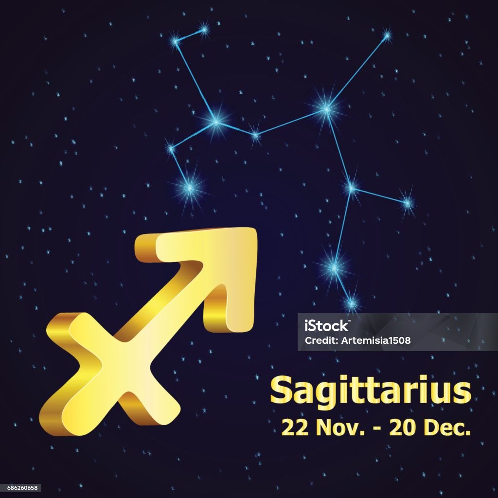 Vector Zodiac Sign Sagittarius Astrology Stock Illustration Download