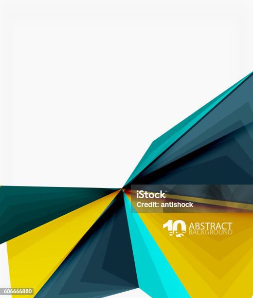 Segitiga 3d Vektor Abstrak Poligonal Ilustrasi Stok Unduh Gambar