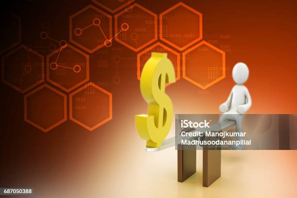 3d 사람 달러 기호 균형 리더십에 대한 스톡 벡터 아트 및 기타 이미지 리더십 경제 금융 Istock