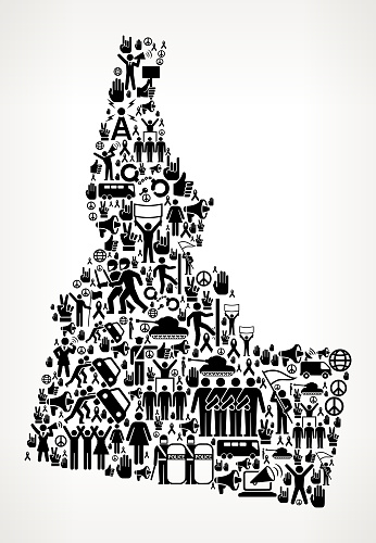 Protestation De Lidaho Et De Droits Civils Vector Icons Background