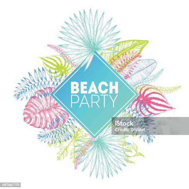 Template Desain Daun Palem Tropis Ilustrasi Vektor Cerah Daun Telapak