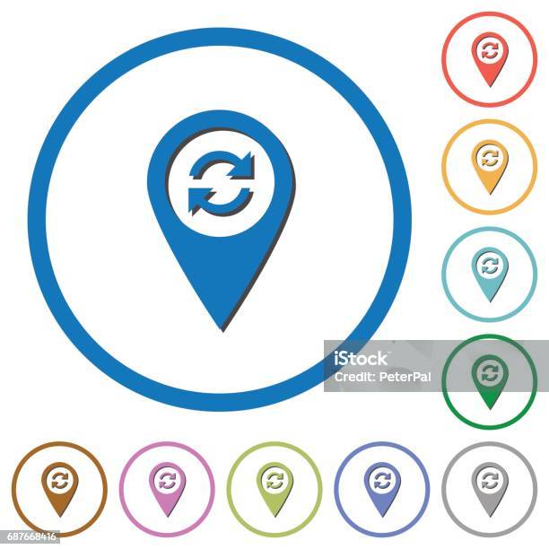 Syncronize Gps 地圖位置圖示的陰影和輪廓向量圖形及更多位置描述圖片 位置描述 全球定位系統 全球性 Istock